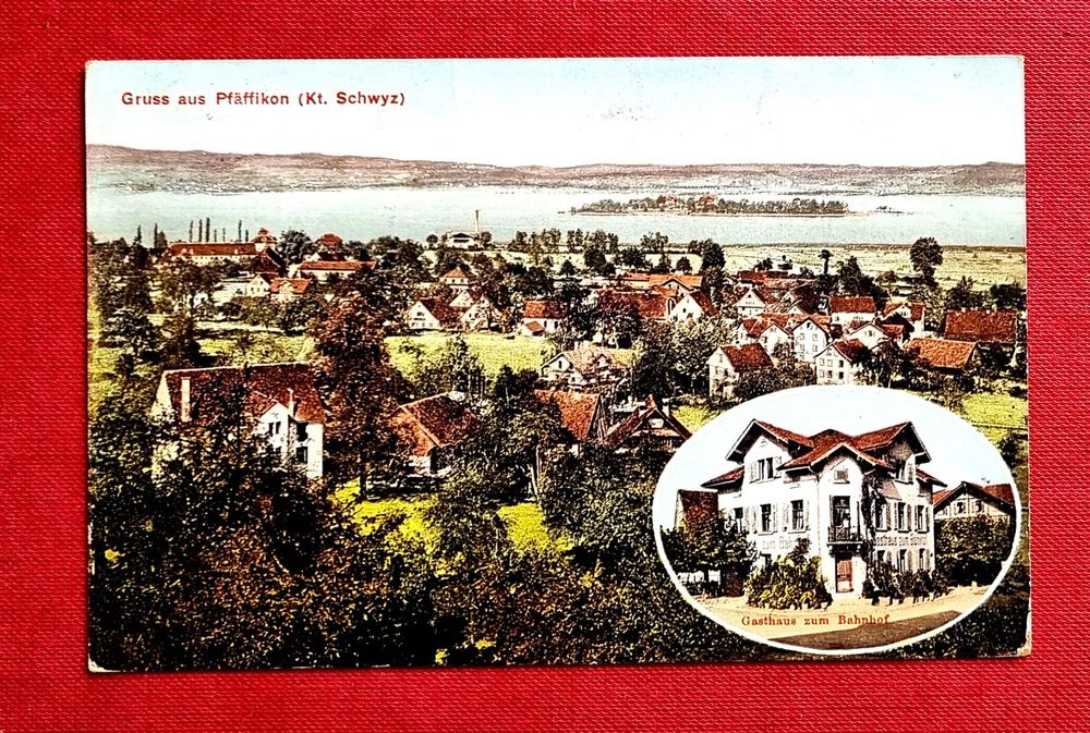 Pfäffikon - Dorfansicht - Gasthaus zum Bahnhof - 1912 (Gebraucht) in Rothrist für CHF 9 – mit ...