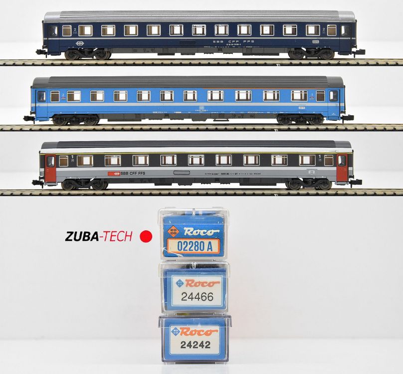 3x Roco Eurofima Personenwagen der SBB Spur N GS mit OVP (Gebraucht) in ...