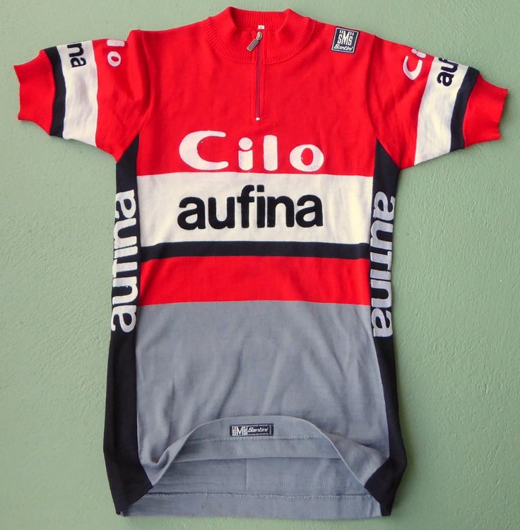 wunderschönes vintage Team CILO-AUFINA SANTINI Velotrikot (Gebraucht ...