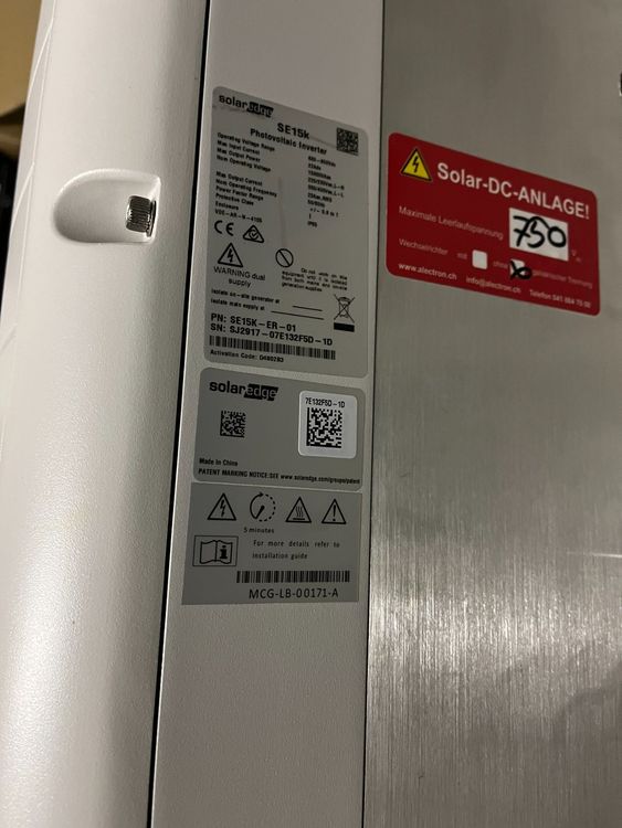 Dreiphasen-Wechselrichter Solaredge SE15K (Gebraucht) in für CHF 1590 ...