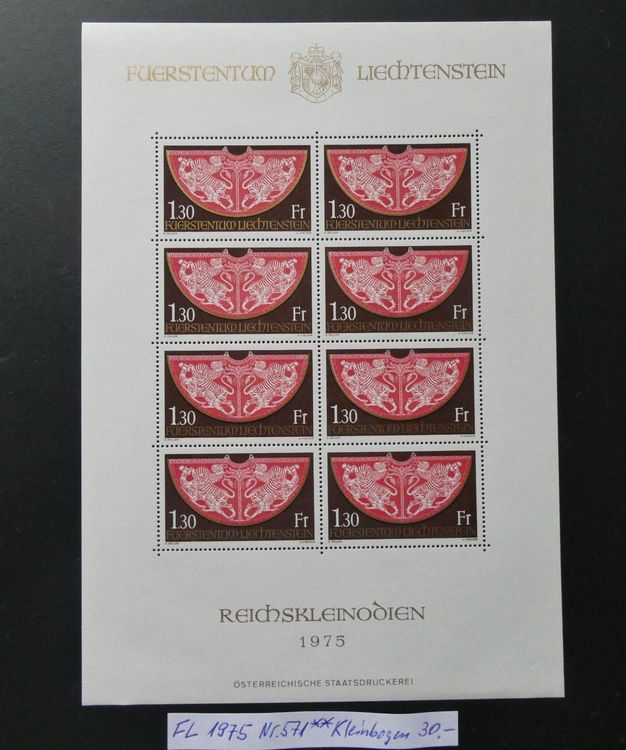 FL 1975 Nr. 571 ** Kleinbogen (Gebraucht) in Lausen für CHF 3 – mit Lieferung auf Ricardo kaufen