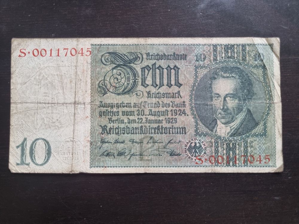 Billet 10 Reichsmark 1924, Allemagne, collection! | Kaufen auf Ricardo