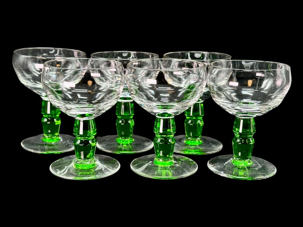 Six verres à vin blanc Art Déco en cristal pieds en ouraline | Kaufen ...