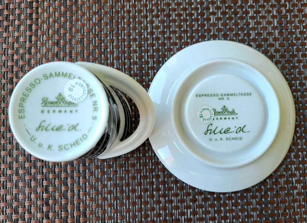 Tasse espresso Rosenthal, No5/Ursula et Kleid Scheid 80s (D'occasion) à ...
