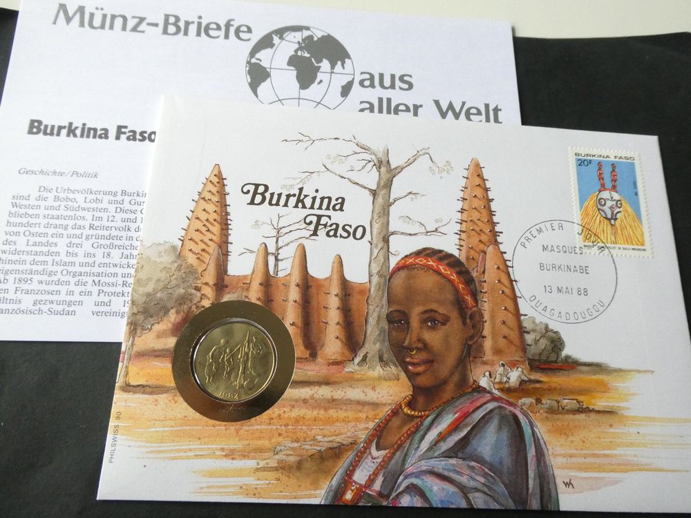 Burkina Faso 1987, 10 Francs unzirkuliert - Münzbrief (Neu (gemäss Beschreibung)) in Hinterforst ...