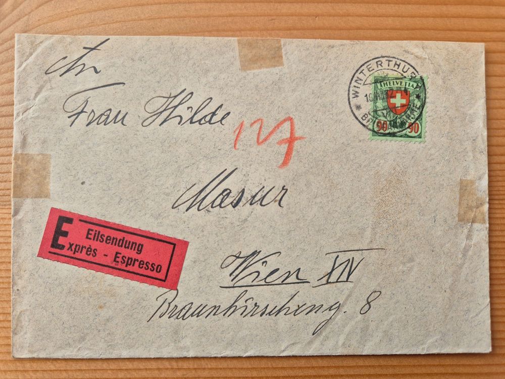 CH-Express Brief von Winterthur -Wien aus 1932 gem. Bilder (Gebraucht) in Oberuzwil für CHF 1 ...