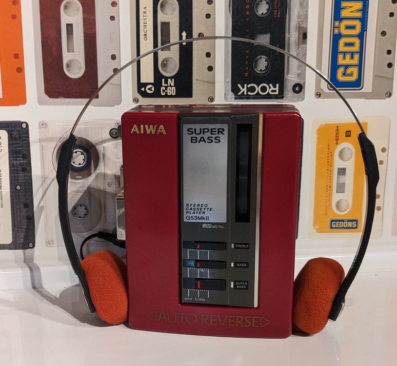 AIWA HS-G53MKII Walkman rot revidiert TOP 80er Vintage (Gebraucht) in ...