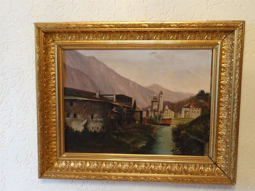 J. Brunner Gemälde Landschaft m Fischer | Kaufen auf Ricardo