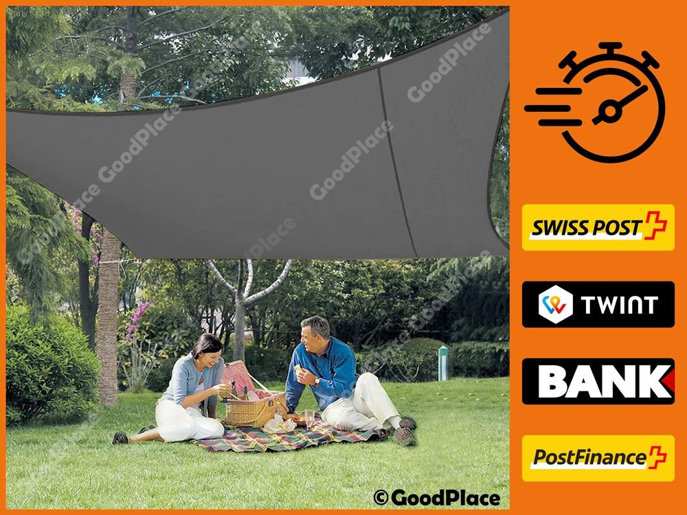 Sonnensegel 3 x 3m - UV-Schutz - Toile d'ombrage 3 x 3m | Kaufen auf Ricardo