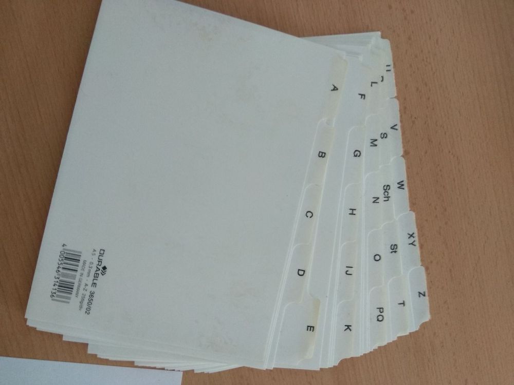 Register, Alphabet A bis Z | Kaufen auf Ricardo