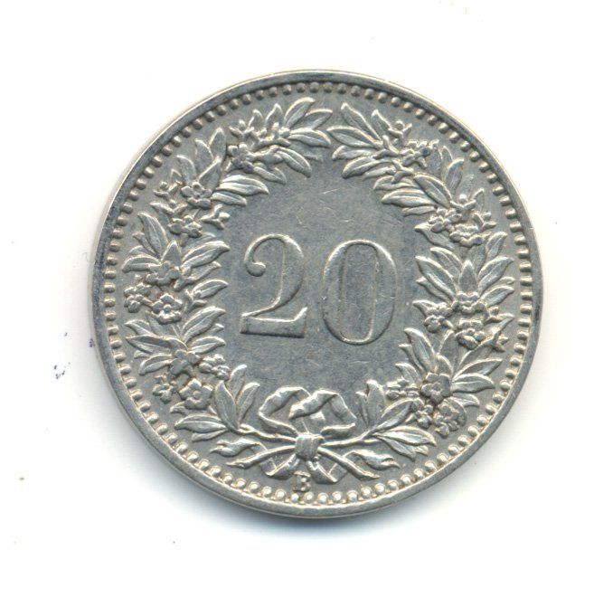 Schweiz 20 Rappen 1925 (Gebraucht) in Au SG für CHF 1.1 – mit Lieferung auf Ricardo kaufen