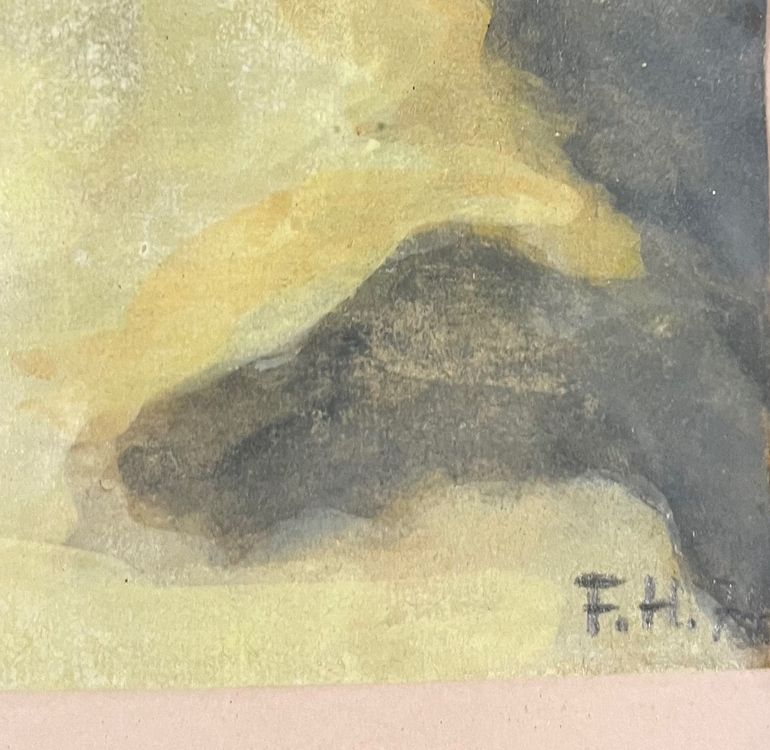 Fritz Hauser (XX)Aquarell Menschen im Strand Monogrammiert | Kaufen auf ...