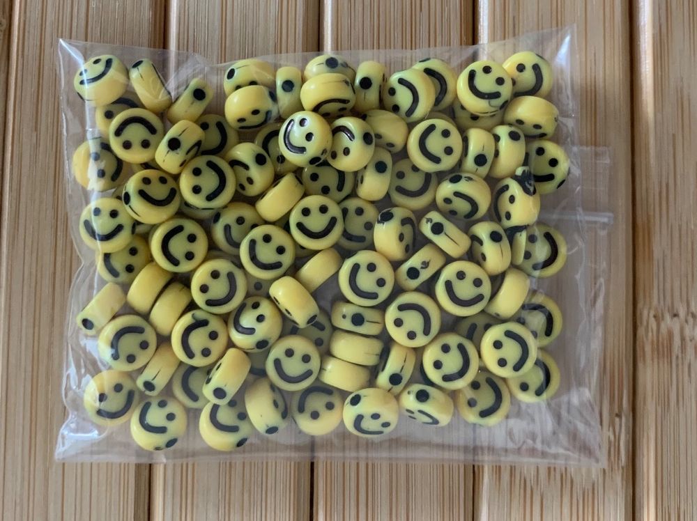Bastelperlen Smiley Emoji Gelb, 100 Stück | Kaufen auf Ricardo