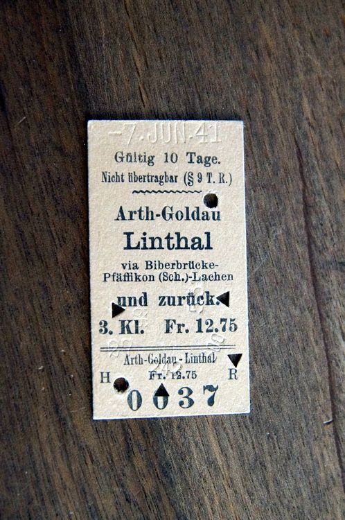 3 Kl Billet Arth Goldau Linthal 1941 Kaufen Auf Ricardo