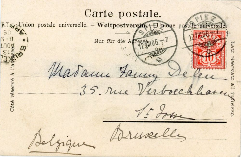 Spiez BE - Schloss und Ruderboot-Fahrt um 1906 (Gebraucht) in ...