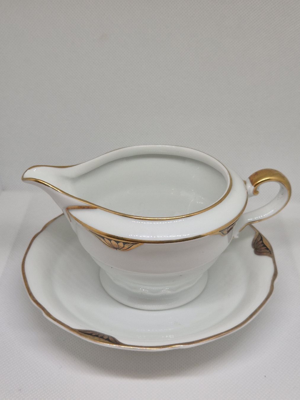 Hertel Jacob Rehau Bavaria Sauciere mit Unterteller, Goldran (Gebraucht ...