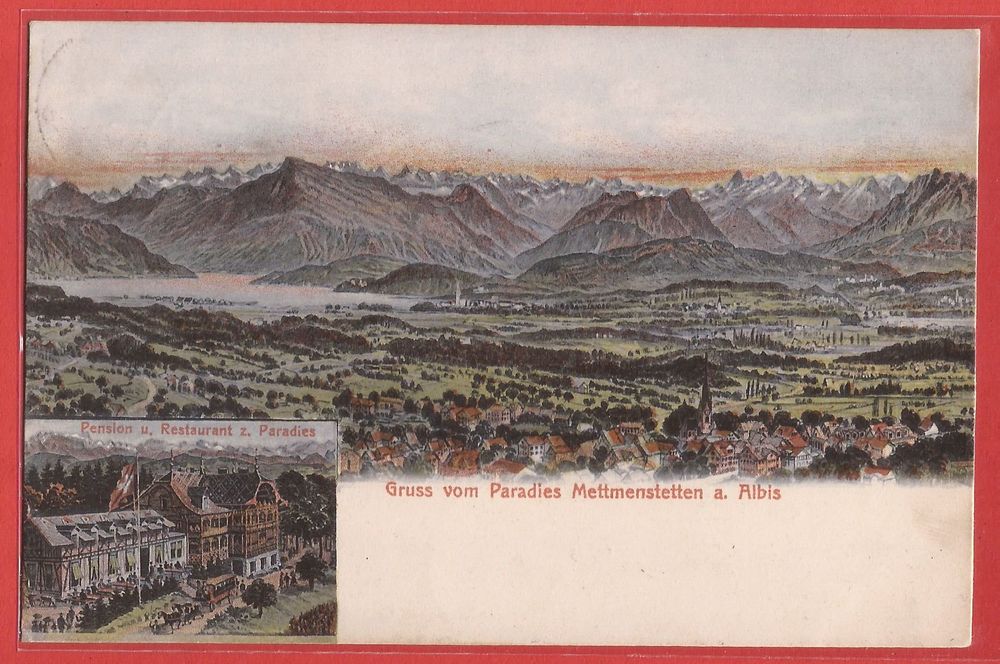 Mettmenstetten mit Restaurant Paradies - 1907 (Gebraucht) in Fislisbach für CHF 6 – mit ...