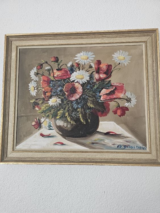 Blumen Bouquet Gemälde Ed. Schulthess, gerahmt (Gebraucht) in Kreuzlingen für CHF 150 – mit ...