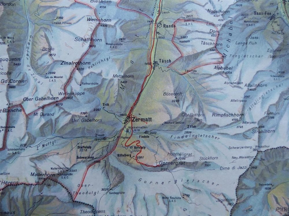 Berner Oberland /Wallis, alte Karte (Gebraucht) in Bellach für CHF 5 – mit Lieferung auf Ricardo ...