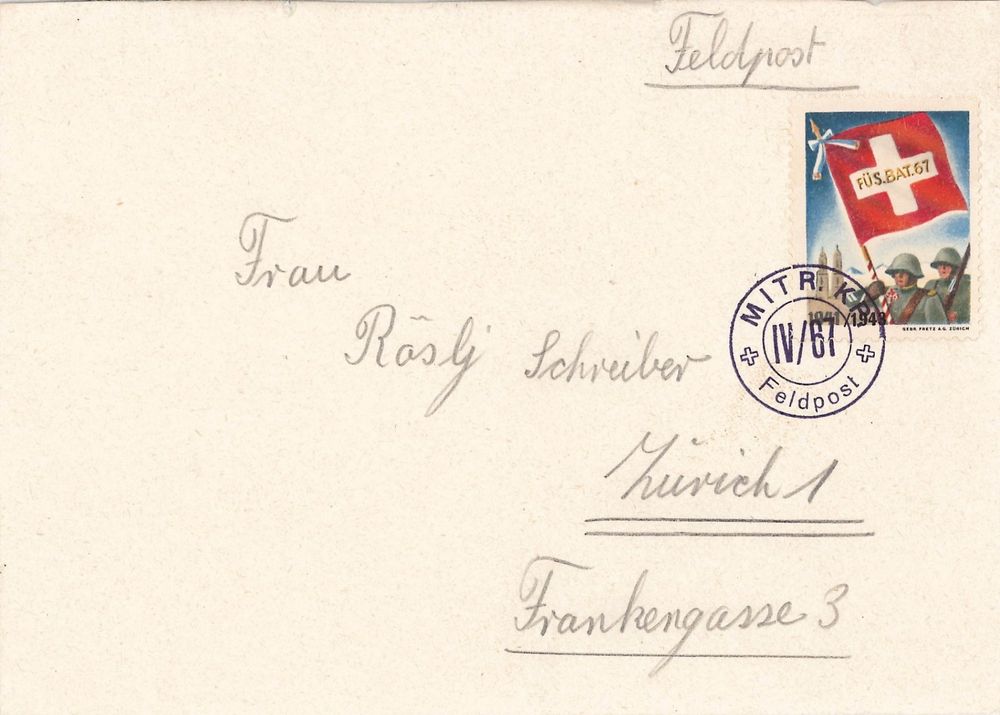 Feldpost mit ...... Infanterie (Gebraucht) in Bazenheid für CHF 1.5 – mit Lieferung auf Ricardo ...