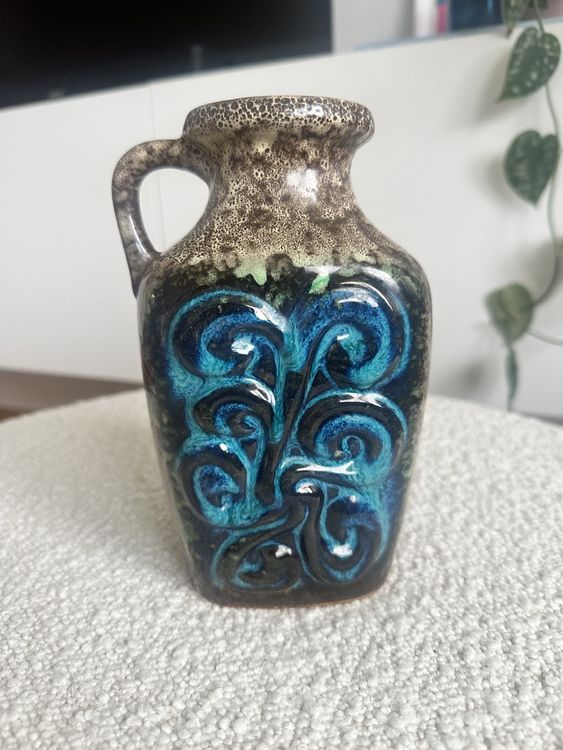 Keramik Fat Lava Vase von Strehla (GDR) blau/türkis | Kaufen auf Ricardo