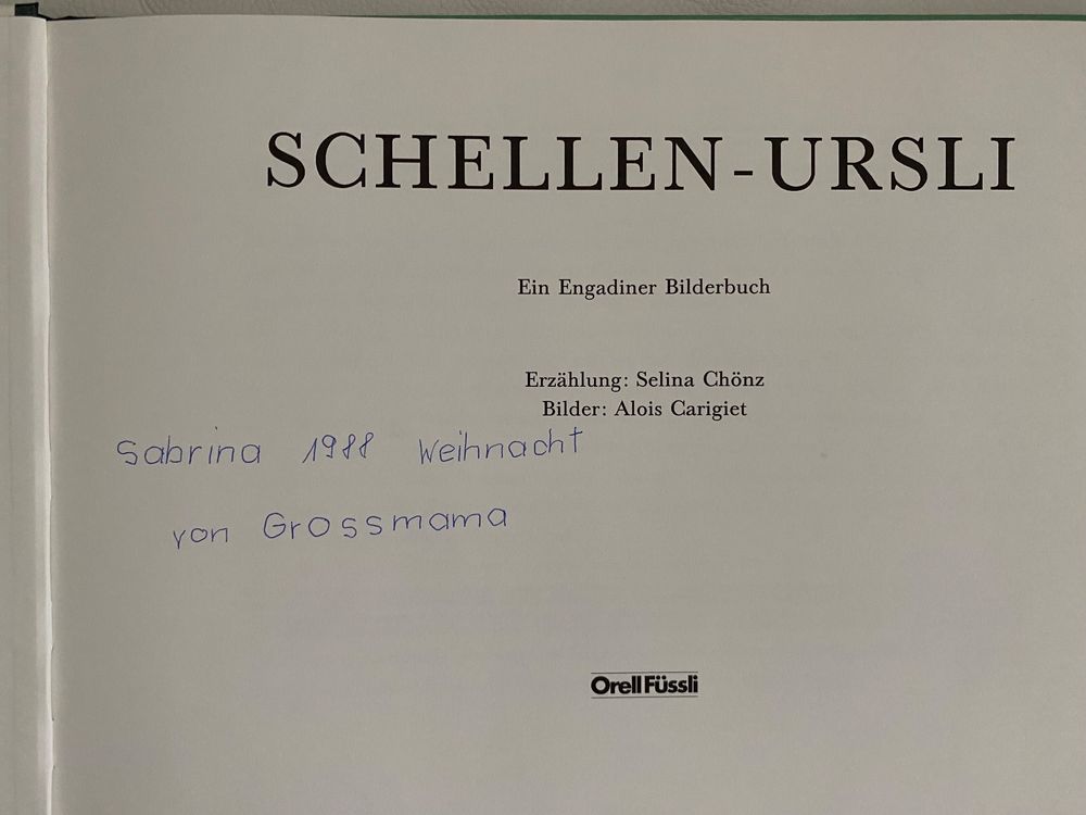 Buch "Schellen-Ursli" mit Bildern von Alois Carigiet wie neu | Kaufen ...