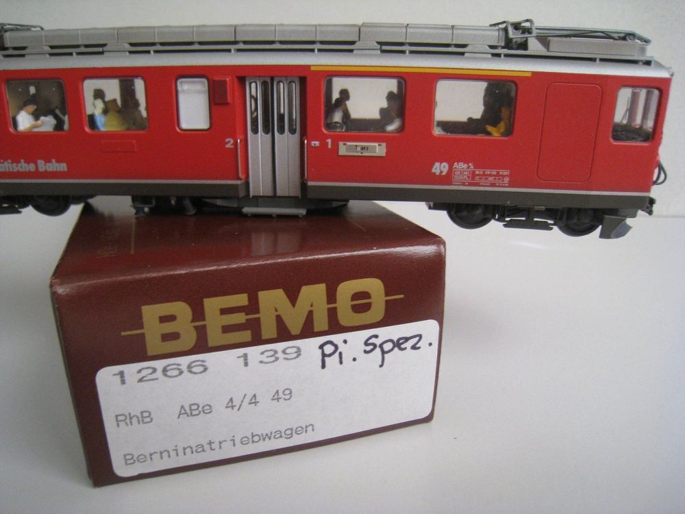 Bemo,Rhb-Triebwagen Nr. 49+Figuren+Finish Modellbau Pirovino (Neu ...