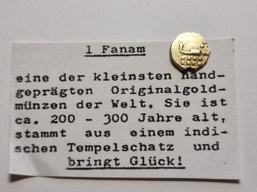 Indien Gold 1 Fanam. | Kaufen auf Ricardo