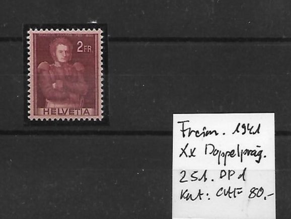 Freim 1941 ** Doppelprägung 251.DP1 Kat: CHF 80.- (Neu (gemäss Beschreibung)) in Basel für CHF 3 ...