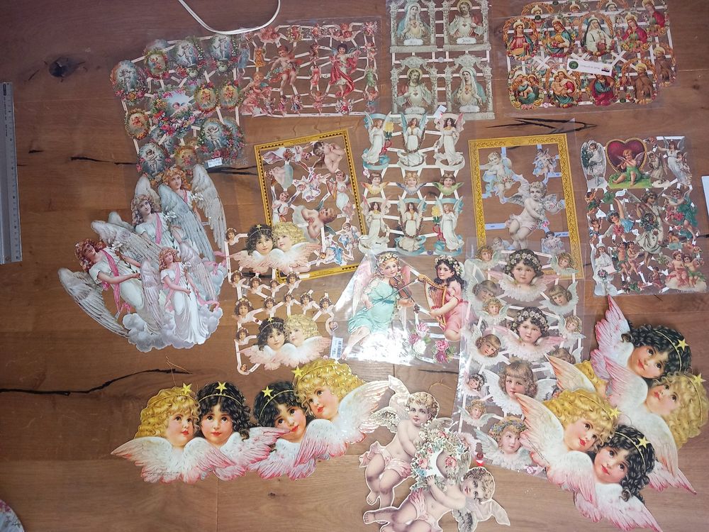 Lot Glanzbilder, Oblaten, Engel aus Papier und Karton | Kaufen auf Ricardo