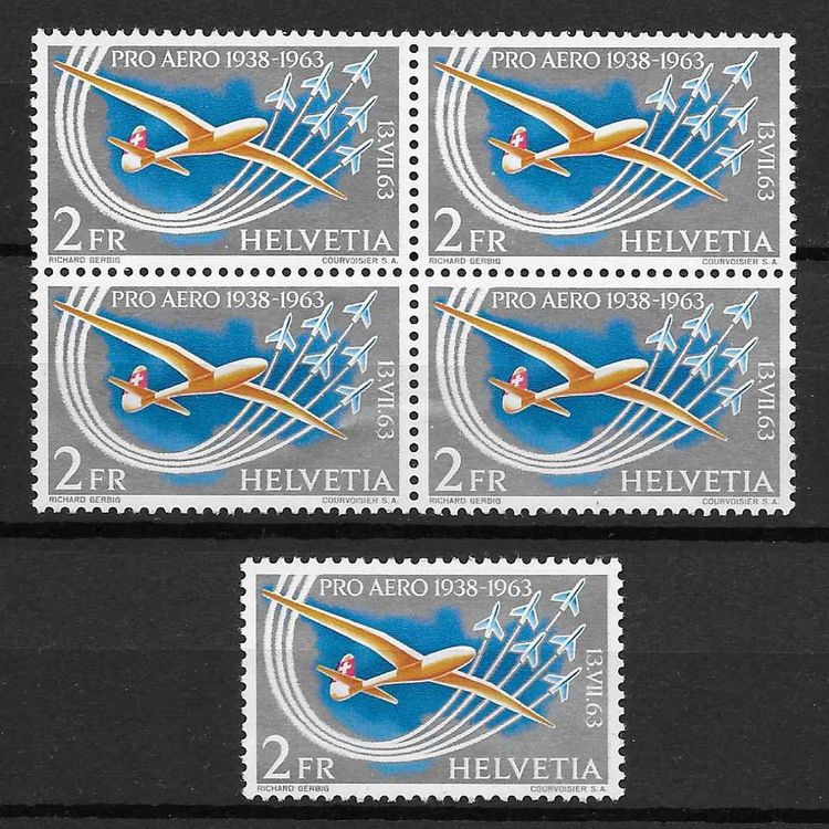 1963:Flugpost Pro Aero No F46 Vierer und Einzel ** (Gebraucht) in ...