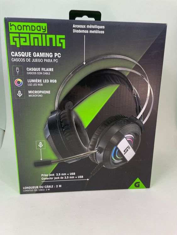 CASQUE GAMING PC MICRO ET LED HOMDAY GAMING (Neu und originalverpackt ...