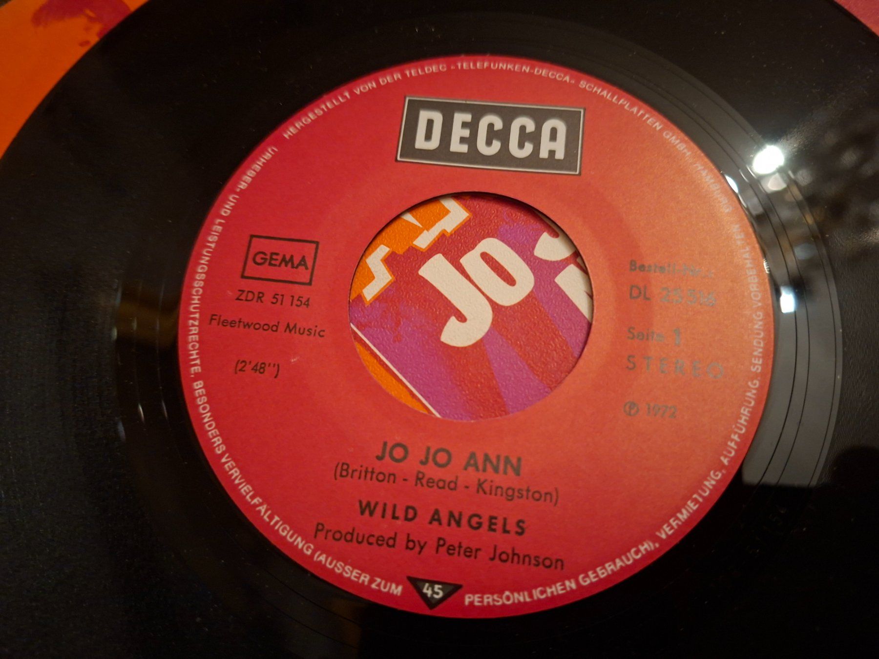 Rock 7" - Wild Angels - Jo Jo Ann My Way - 1972 (Gebraucht) in Bernex ...