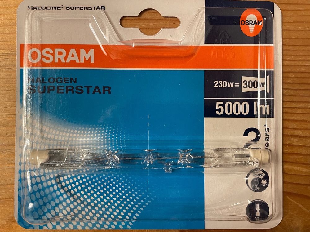 Halogenlampen 230V 230W R7s Osram (Neu und originalverpackt) in ...