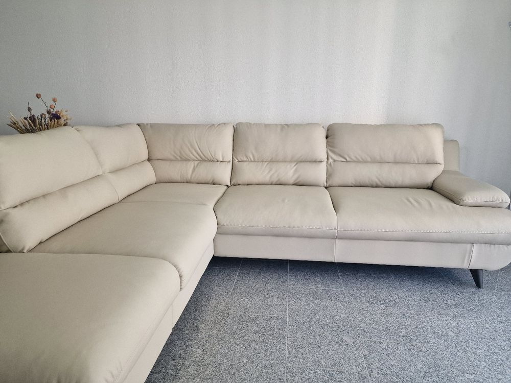 Ecksofa Echt-Leder beige | Kaufen auf Ricardo