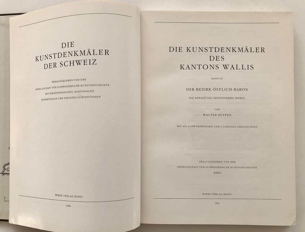 Die Kunstdenkmäler des Kantons Wallis, Band ll, lll + l (Gebraucht) in für CHF 40 – mit ...