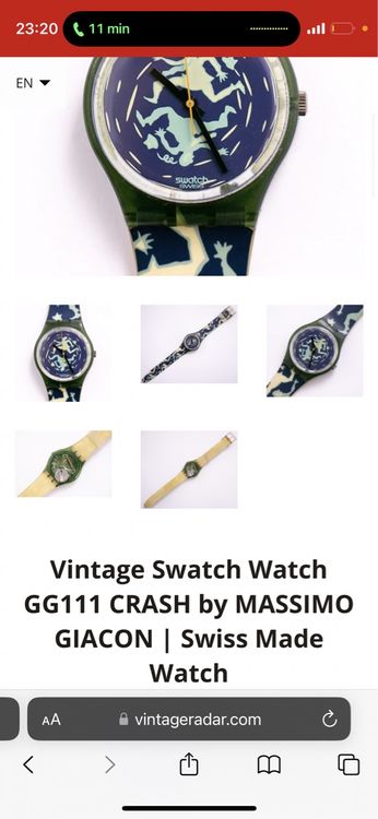 Vintage Swatch Watch GG111 CRASH by MASSIMO GIACON | Swiss M (Neu (gemäss Beschreibung)) in ...