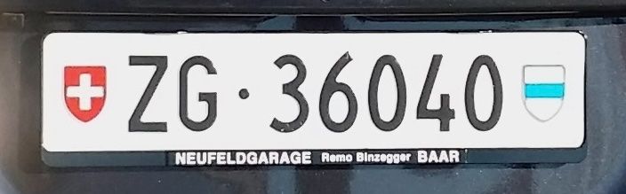ZG 36040 / Zuger Autonummer Kennzeichen Kontrollschild Zug | Kaufen auf ...