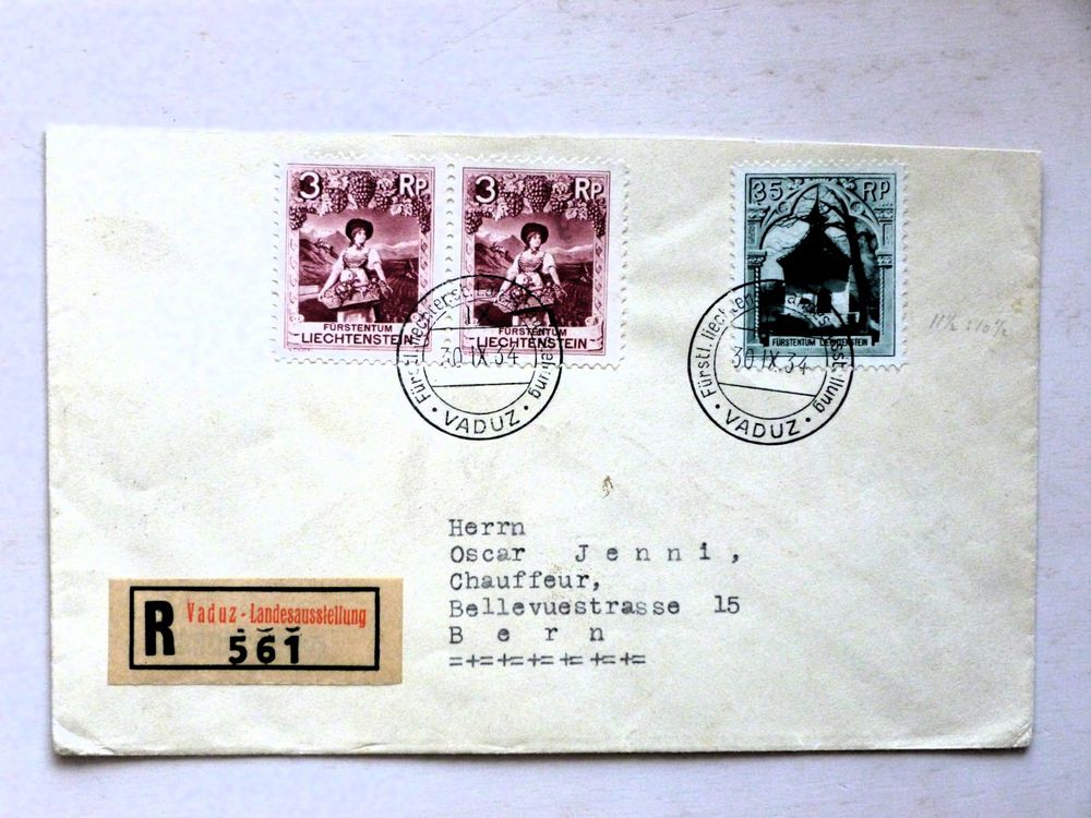 FL R - Sonderbrief 1934 VADUZ - Landesausstellung > BERN | Kaufen auf Ricardo