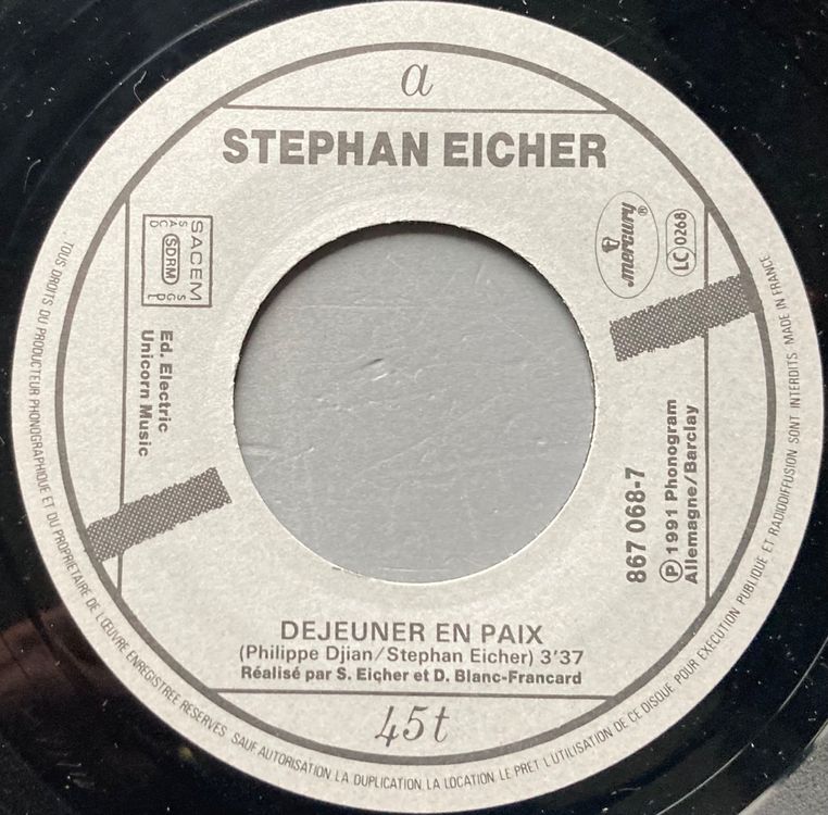 STEPHAN EICHER - DEJEUNER EN PAIX (Gebraucht) in Poliez-Pittet für CHF 8 – mit Lieferung auf ...