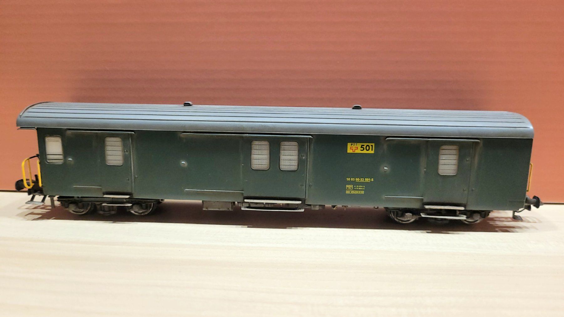B-Ware‼️ Heris 13051 SBB Postwagen Z4 2-teilig, gealtert (Neu und ...