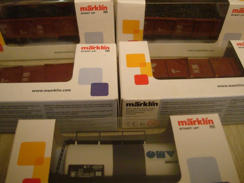 5 Märklin H0 Güterwagen - 4 x 4431 / 1 x 44403 Start Up OVP (Neuf (Voir ...