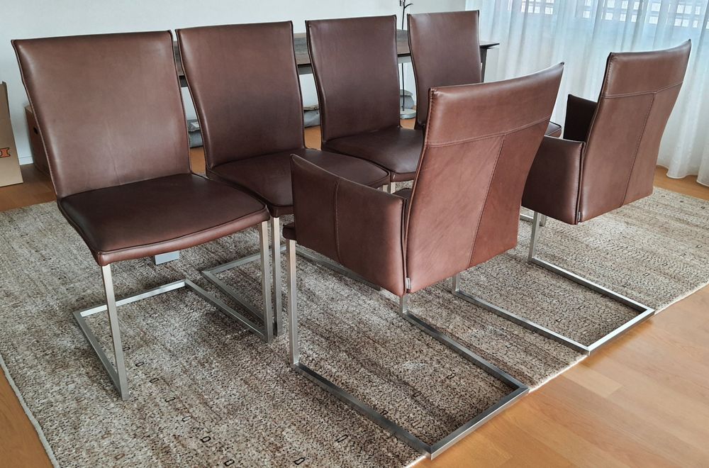6 Lederstühle Ronald Schmitt (Freischwinger) (Gebraucht) in Minusio für CHF 800 – nur Abholung ...