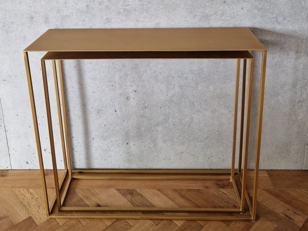 Swoon Valmont gold console tables, set of 2 (Neu (gemäss Beschreibung ...