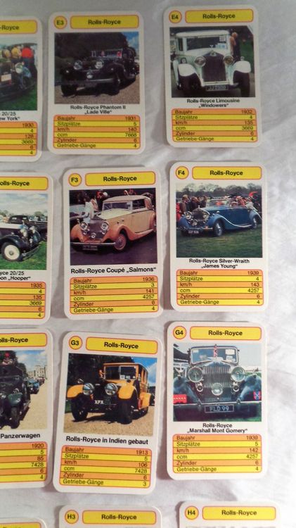Auto Quartett - Rolls Royce / 32 Karten ab Fr. 5.- (Gebraucht) in ...