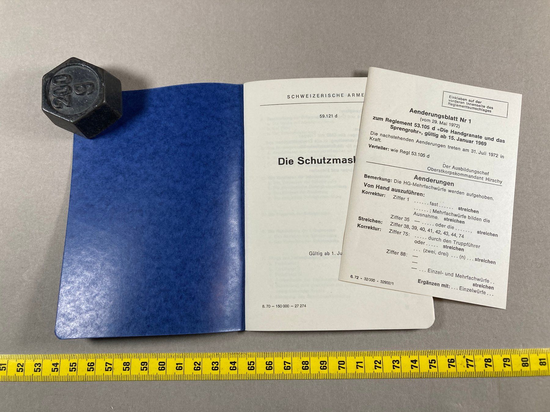 Die Schutzmaske 53, Armee Reglement, 1971, 59.121 d, Militär (Gebraucht ...