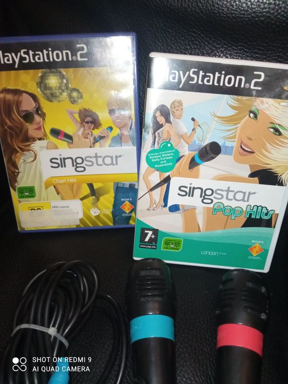 PS2 konsole + 2 Controller Singstar Mikrofone Eye Toy Cam (Gebraucht ...