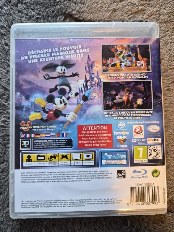Jeu PS3 Epic Mickey : Le Retour des Héros (D'occasion) à La Joux FR ...