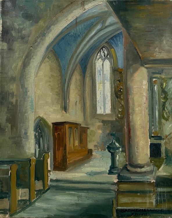 Interessante Kirche Szene Gemälde Signiert (Gebraucht) in Root für CHF ...