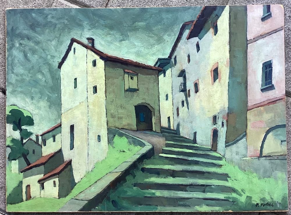 Paul FOTSCH (1891-1964) Tessiner Haus Szene Gemälde | Kaufen auf Ricardo